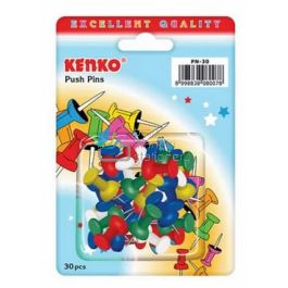 Jual Push Pin & Paku Payung murah Kenko Push Pin PN-30 Paku Tusuk Warna di distributor stationery
